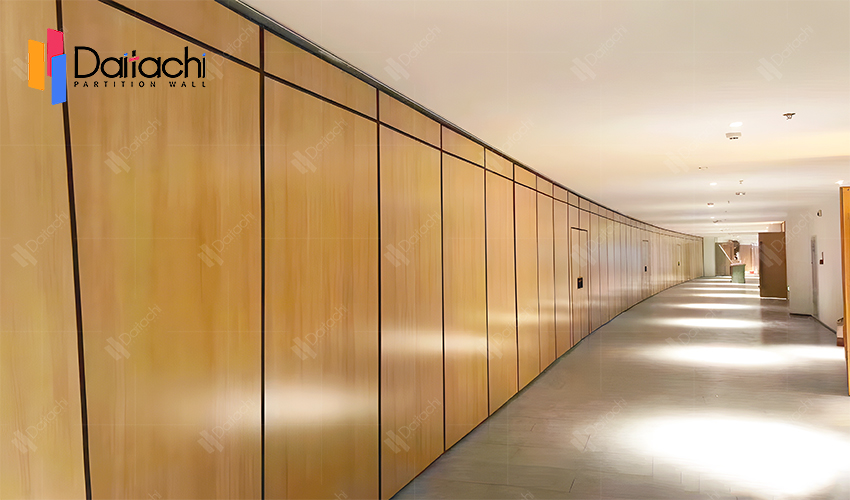 Natural Wood Color Manual Movable Partition Wall: Creating a Flexible ...